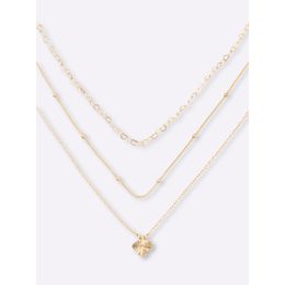 Collier Heine, Damen, Gr. Metall, goldfarben, Halsketten Collier