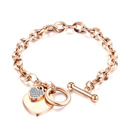 Armband "Strassherz", Damen, Gr. Metall, rosa, Collezione Alessandro, Armb&auml;nder Armband