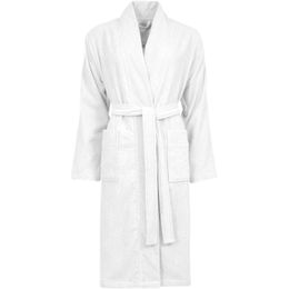 Damenbademantel Bugatti "Paola, ideal f&uuml;r Sauna & Spa, Hotelbademantel, Morgenmantel" Gr. M, wei&szlig;, L:110cm, Webvelours, Hausm&auml;ntel, Kimonomantel