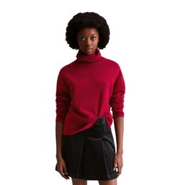 Marc O'Polo Strickpullover MARC O'POLO DENIM "aus Soft Wool Stretch", Damen, Gr. XXS, rot mulberry, Obermaterial: 72% Schurwolle, 26% Polyamid, 2% Elasthan, unifarben, Pullover Strickpullover