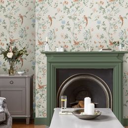Vliestapete Laura Ashley "Summer Palace", orange, B:0,52m L:10m, Vlies, Tapeten, 10mx52cm (ca. 5m2)