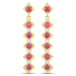 Rafaela Donata Damen Paar Ohrh&auml;nger "Set: K116", 33,3mmgelbgold, rot, Ohrringe, aus Sterling Silber