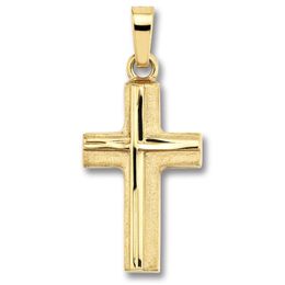Kette mit Anh&auml;nger ONE ELEMENT "Schmuckset - Set mit Halskette Kreuz Anh&auml;nger aus 333 Gelbgold", gold, Halsketten, Damen, Gelbgold 333 Gold, Gelbgold 333, Gold, Damen Schmuckset - Set mit verstellbarer Halskette