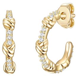 Glanzstücke München Damen Paar Creolen "Set: GSM602", 13,8,mit Zirkonia, Silber 925 (Sterlingsilber)gelbgold, weiß, GLANZSTÜCKE MÜNCHEN, Silber 925 (Sterlingsilber),