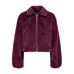 Plüschjacke Only "ONLDANA LIFE FAUX FUR JACKET CC OTW", Damen, Gr. S, lila (mauve wine), Web, Obermaterial: 100% Polyester, unifarben, regular fit, Jacken