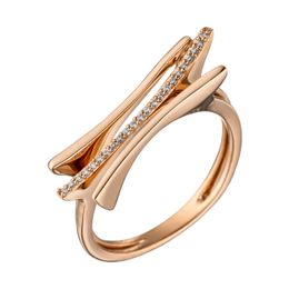 Jobo Damen Diamantring "Ring Ros&eacute;goldring", 56, SI = kleine Einschl&uuml;sse, Diamanten Ros&eacute;gold 585ros&eacute;gold 585, Diamanten, Ros&eacute;gold 585, Fingerringe,