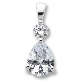 Kette mit Anh&auml;nger ONE ELEMENT "Schmuckset - Set mit Halskette Zirkonia Anh&auml;nger aus 925 Silber", silber, Halsketten, Damen, Silber 925 (Sterlingsilber), Damen Schmuckset - Set mit verstellbarer Halskette