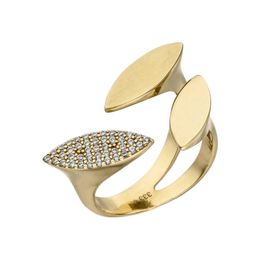 Goldring Jobo "Offener Ring Damenring Statement" Gr. 60, gelbgold 333, Fingerringe, Damen, 60, Gelbgold 333, Goldring, 333 Gold mit 40 Zirkonia