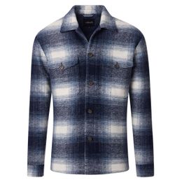 Langarmhemd Venti "Venti Hemdjacke kariert", Herren, Gr. 48, Normalgr&ouml;&szlig;en, blau, 95% Polyester, 5% Wolle, kariert, Hemden