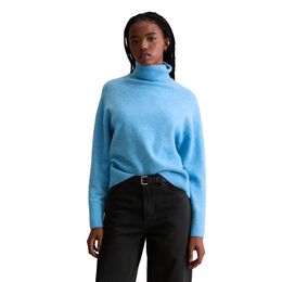 Marc O'Polo Strickpullover MARC O'POLO DENIM "aus Soft Wool Stretch", Damen, Gr. M, medium blau melange, Obermaterial: 72% Schurwolle, 26% Polyamid, 2% Elasthan, unifarben, Pullover Strickpullover