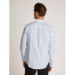 Businesshemd Tommy Hilfiger "FLEX POPLIN NAUTICAL STP SHIRT", Herren, Gr. XL, N-Gr, blau (wedge blau, optic wei&szlig;), Web, Obermaterial: 100% Baumwolle, gestreift, 1-Knopf-Manschette, Hemden