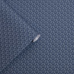 Vliestapete Laura Ashley "Seaham Midnight Blue", blau, B:0,52m L:10m, Vlies, Tapeten, 10mx52cm
