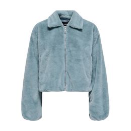 Pl&uuml;schjacke Only "ONLDANA LIFE FAUX FUR JACKET CC OTW", Damen, Gr. M, blau (arona), Web, Obermaterial: 100% Polyester, unifarben, regular fit, Jacken