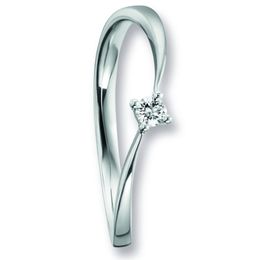 Diamantring ONE ELEMENT "0.07 ct Diamant Brillant Ring aus 585 Wei&szlig;gold" Gr. 55, silber, Fingerringe, Damen, 55, 0,07 mit Diamant, Diamanten Gold Wei&szlig;gold 585, Diamanten, Gold, Wei&szlig;gold 585, Diamantring