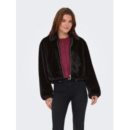 Pl&uuml;schjacke Only "ONLDANA LIFE FAUX FUR JACKET CC OTW", Damen, Gr. L, schwarz, Web, Obermaterial: 100% Polyester, unifarben, regular fit, Jacken