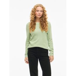 Rundhalspullover Vila "VIDALO O-NECK L/S KNIT TOP- NOOS", Damen, Gr. L, smoke grün, Pullover Rundhalspullover