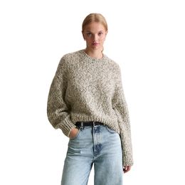 Marc O'Polo Rundhalspullover MARC O'POLO DENIM, Damen, Gr. XL, schwarz, Strick, Obermaterial: 61% Wolle, 32% Polyamid, 7% Alpaka, meliert, relaxed fit, Rundhals, Rippstrickb&uuml;ndchen, Pullover Rundhalspullover, Chunky-Strickpullover relaxed fit aus Schurwolle-Alpakawolle-Mix