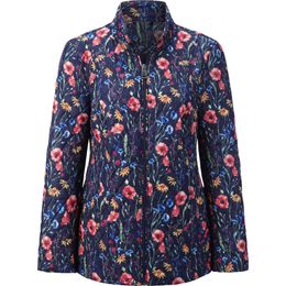 CR&Eacute;ATION L Damen Steppjacke mit rautenf&ouml;rmigem Pr&auml;gemuster marine-koralle-bedruckt Gr&ouml;&szlig;e 40
