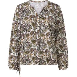 CR&Eacute;ATION L Damen Langarmshirt im Paisley-Dessin champagner-schilf-bedruckt Gr&ouml;&szlig;e 40
