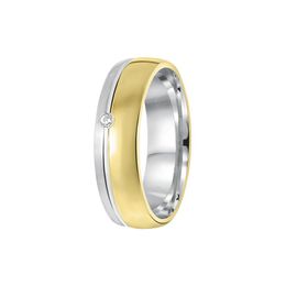 Lucardi Ring Damen Gr&ouml;&szlig;e 60 gold / silber