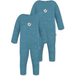 Normani Outdoor Sports 2er Pack Baby Merino Strampler &bdquo;Tangoio" in Blau | Gr.: 68
