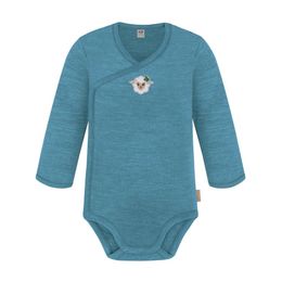 Normani Outdoor Sports Baby Merino Wickelbody Langarm "Kaitaia" in Blau | Gr.: 62