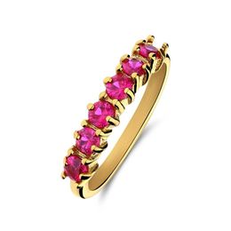 Lucardi Ring 'Weinlese' Damen Gr&ouml;&szlig;e 60 gold / magenta