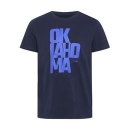 Oklahoma Jeans T-Shirt ' mit Label-Schriftzug aus Jersey ' Herren Gr&ouml;&szlig;e XL dunkelblau