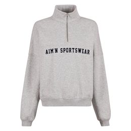 aim'n Aim'n Sportsweatshirt Damen Gr&ouml;&szlig;e M hellgrau / graumeliert / schwarz