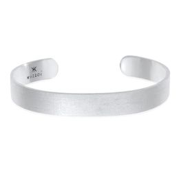 Kuzzoi Armbänder - Armband Herren Armreif Offen Matt Breit Basic 925 - Gr. 19 CM - in Silber - für Damen