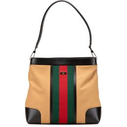Gucci Hobo Bags - Canvas Web Shoulder Bag - Gr. unisize - in Braun - f&uuml;r Damen