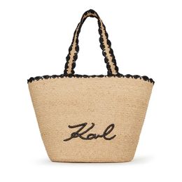 K by KARL LAGERFELD Karl Lagerfeld Shopper - K/Signature Strandtasche mit Muscheldesign Strandt - Gr. unisize - in Beige - f&uuml;r Damen