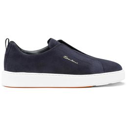 Santoni Low-Top Sneaker - Men's suede sneaker - Gr. UK_9 - in Wei&szlig; - f&uuml;r Damen