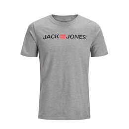 Jack & Jones JACK & JONES T-Shirt 'Essentials' Herren Gr&ouml;&szlig;e L graumeliert / pastellrot / schwarz
