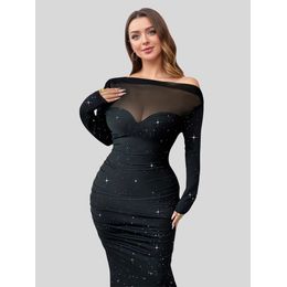 LapaPlus Abendkleid Damen Gr&ouml;&szlig;e 44 schwarz Winterkleid