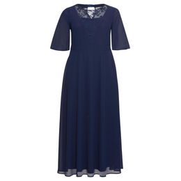 sheego Abendkleid Damen Gr&ouml;&szlig;e 54 marine Winterkleid