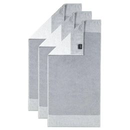 Caw&ouml; Caw&ouml; Handtuch Herren Gr&ouml;&szlig;e 50x100cm grau / wei&szlig;