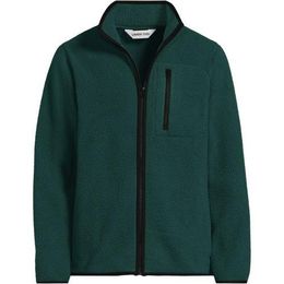LANDS' END Teddyfleece-Jacke mit Rei&szlig;verschluss, Herren,  Gr&uuml;n, Polyester, by Lands' End