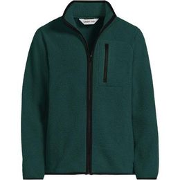 LANDS' END Teddyfleece-Jacke mit Rei&szlig;verschluss, Herren,  Gr&uuml;n, Polyester, by Lands' End