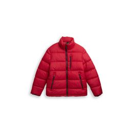 Tom Tailor Herren Puffer-Jacke aus wasserabweisendem Material, rot, Uni, Gr. S