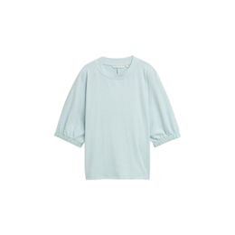 Tom Tailor Denim Damen Boxy Fit T-Shirt, blau, Meliert, Gr. L