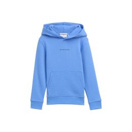 Tom Tailor Jungen Hoodie Sweatshirt mit Logo-Print, blau, Uni, Gr. 92/98