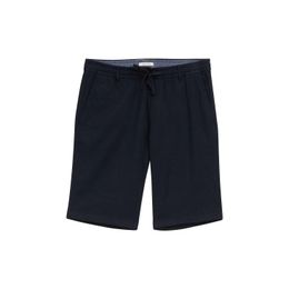 Tom Tailor Herren Regular Fit Shorts mit Leinenanteil, blau, Uni, Gr. S