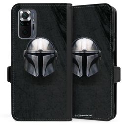 DeinDesign Xiaomi Redmi Note 10 Pro Handy Klapph&uuml;lle Handyh&uuml;lle aus Kunst Leder schwarz Flip Case Star Wars The Mandalorian Official Licensed Product Sideflip 