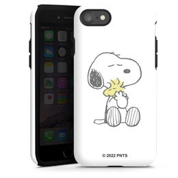 DeinDesign iPhone SE (2022) Handy Panzer Handyh&uuml;lle robuste Outdoor H&uuml;lle Schutzh&uuml;lle matt Snoopy Peanuts Love Tough Case