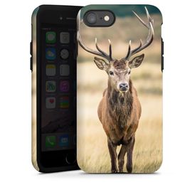 DeinDesign iPhone SE (2022) Handy Panzer Handyh&uuml;lle robuste Outdoor H&uuml;lle Schutzh&uuml;lle matt Forrest Meadow Deer Tough Case
