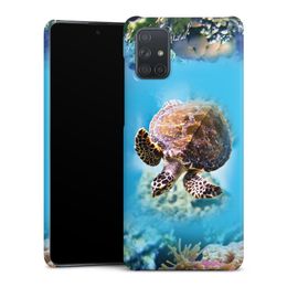 DeinDesign Galaxy A71 Handy Premium Case Smartphone Handyhülle Schutzhülle glänzend Turtle Ocean Animals Premium Case