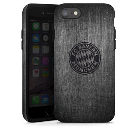 DeinDesign iPhone SE (2022) Handy Panzer Handyh&uuml;lle robuste Outdoor H&uuml;lle Schutzh&uuml;lle matt Fc Bayern M&uuml;nchen Metallic Look Fcb Tough Case
