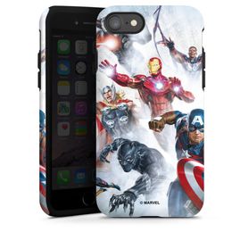 DeinDesign iPhone SE (2022) Handy Panzer Handyh&uuml;lle robuste Outdoor H&uuml;lle Schutzh&uuml;lle matt Marvel Avengers Official Licensed Product Tough Case