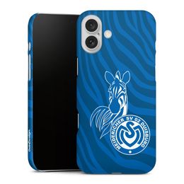 DeinDesign iPhone 16 Plus Handy Premium Case Smartphone Handyh&uuml;lle Schutzh&uuml;lle matt Merchandise Msv Duisburg Zebra Premium Case